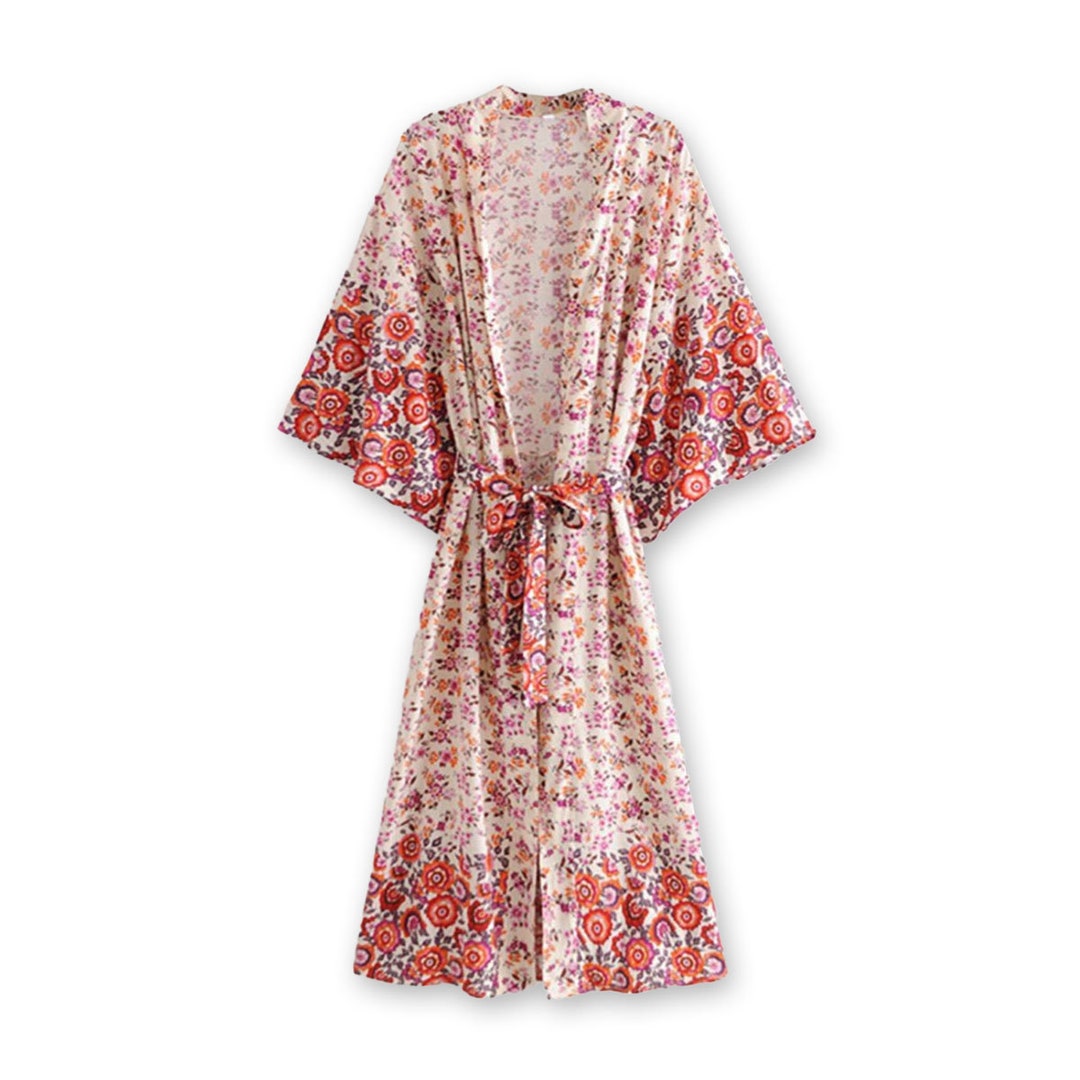 Boho Kimono Robe Poppy Floral Blossom Kimono Robe Boho Beach - Etsy
