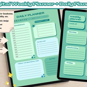 Digital + Weekly Planner BUNDLE, Productive Organization Journal ...