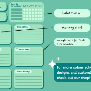 Weekly Productivity Planner, Elegant Green Design, Minimalistic ...