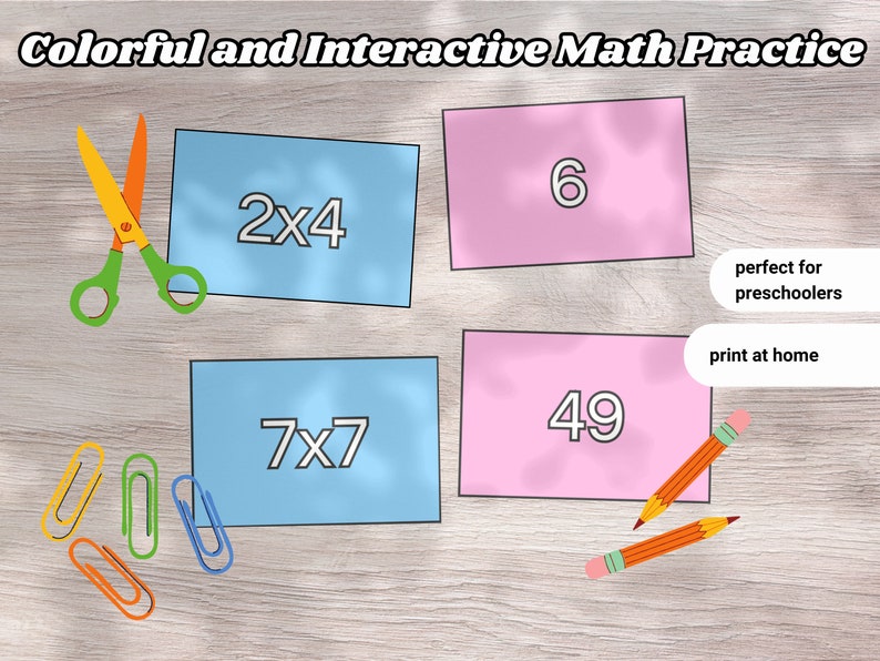 Multiplication Flashcards for Kids, Preschoolers, Math Practice for ...