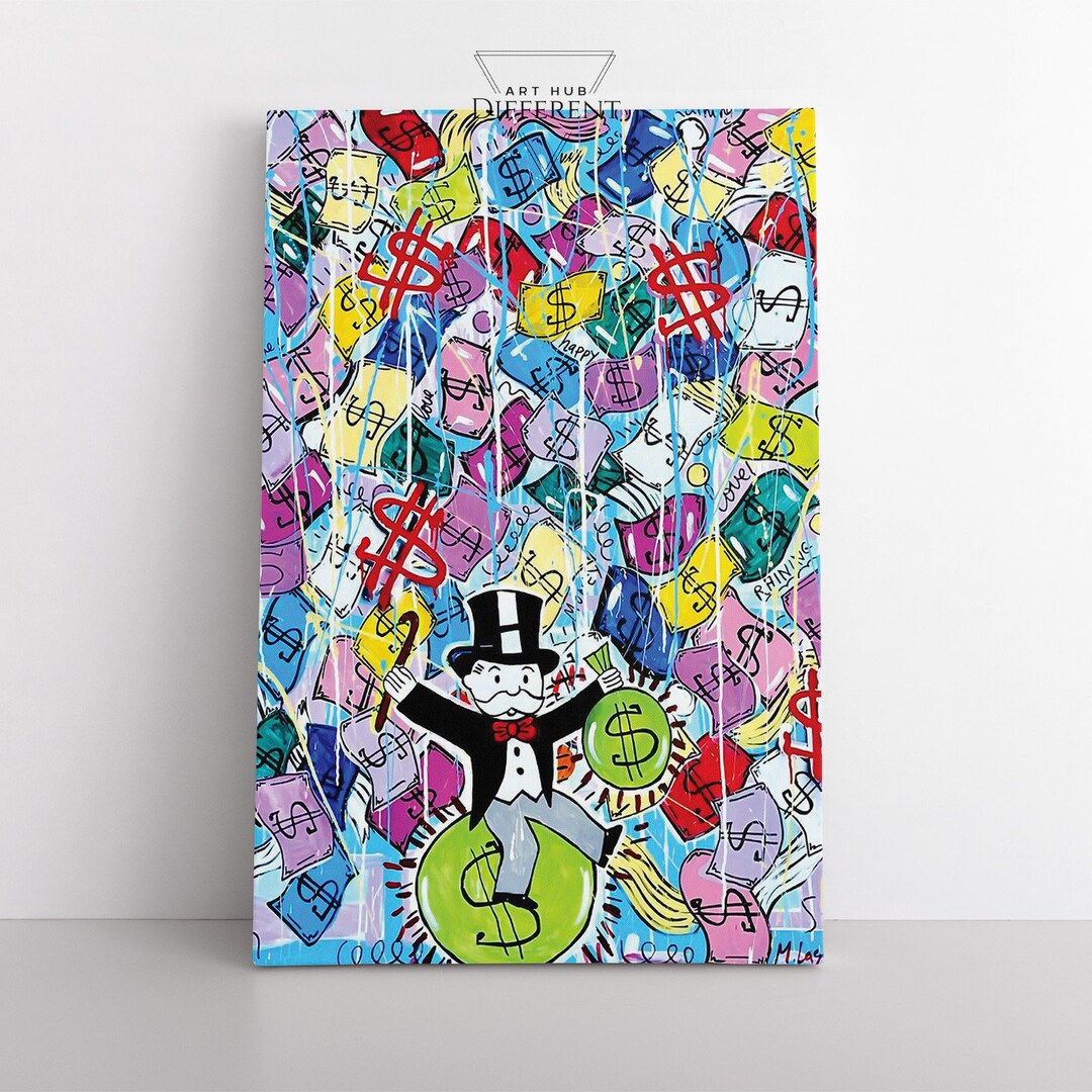 Monopoly Pop Art Graffiti Wall Art Apartment Framed Canvas - Etsy