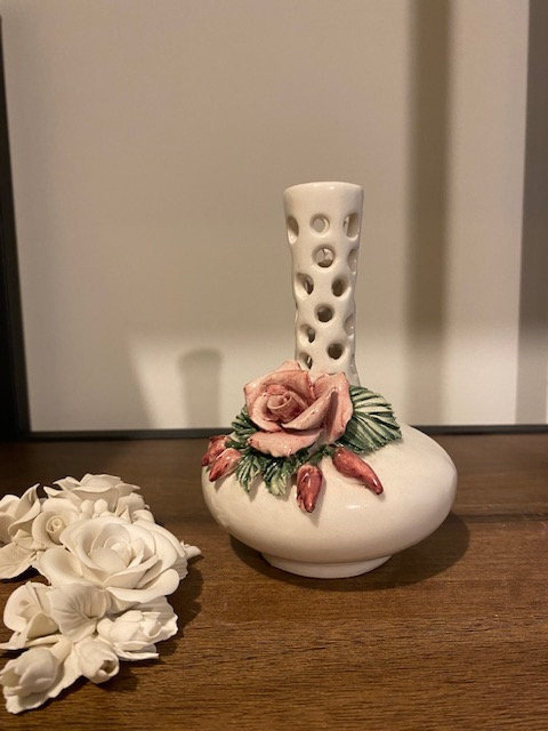 Small Rose Vase, Scandinavian Style Ceramic Vases, Glazed Rose Vase ...