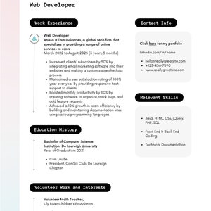 Modern UI Web Developer Resume Template With 10 Effective CV Tips ...