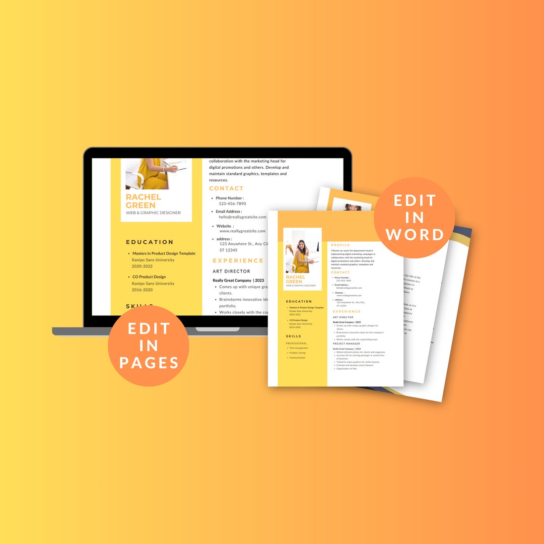 Bright and Vibrant Web and Graphic Designer CV Resume | Resume Template ...