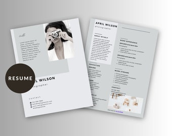 Modern Elegant Grey CV Resume Template Instant Download - Etsy