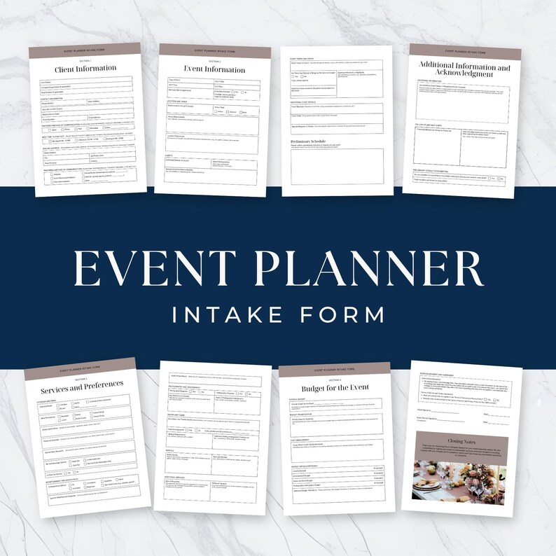 Editable Event Planning Intake Form | Canva Template | Client ...