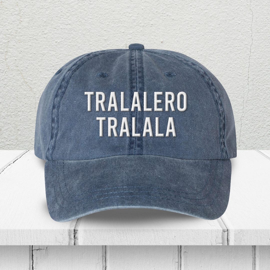 Tralalero Tralala Italian Brainrot Embroidered Pigment Dyed Hat, Funny ...