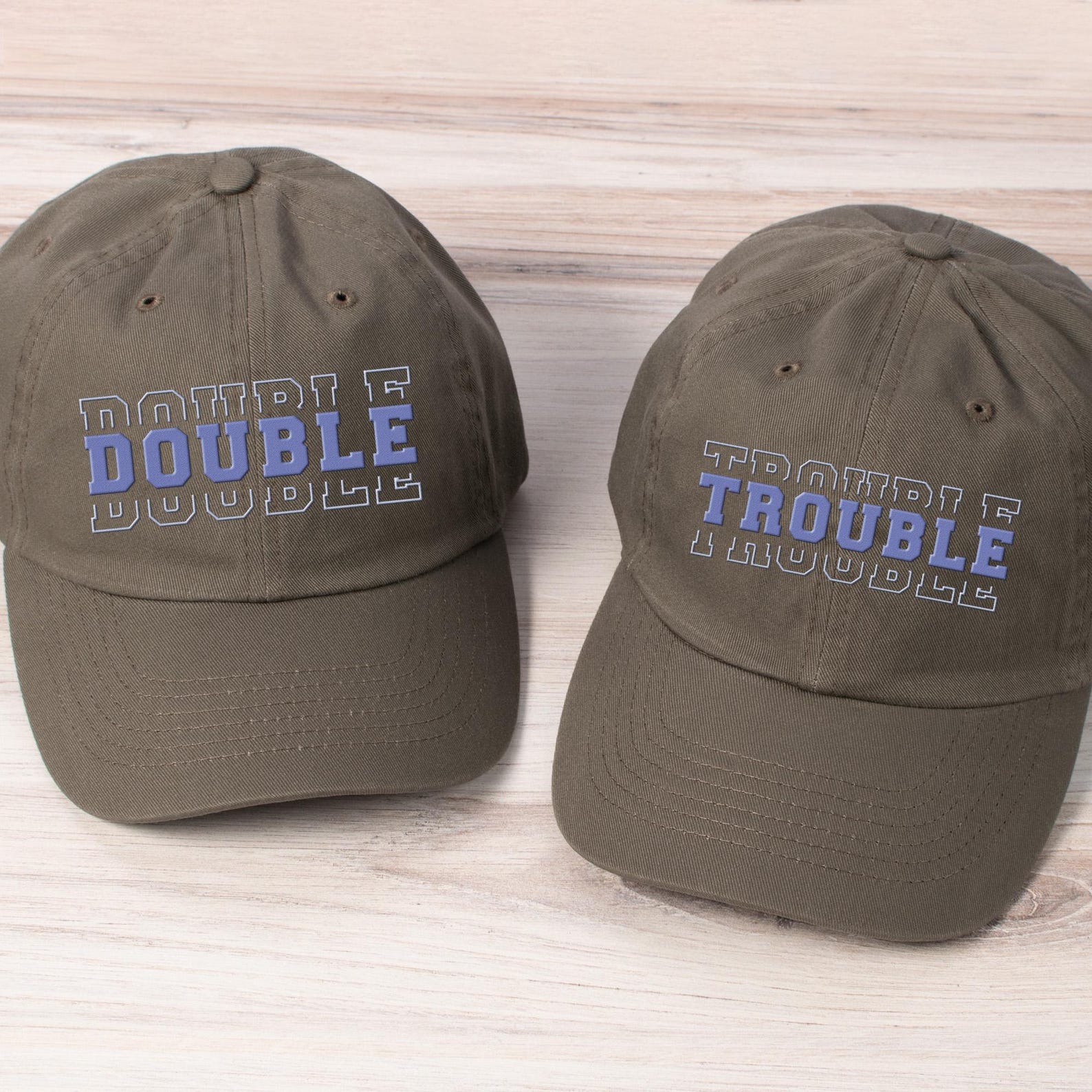 Double Trouble Duo Matching Embroidered Dad Hats | Coordinating Best ...