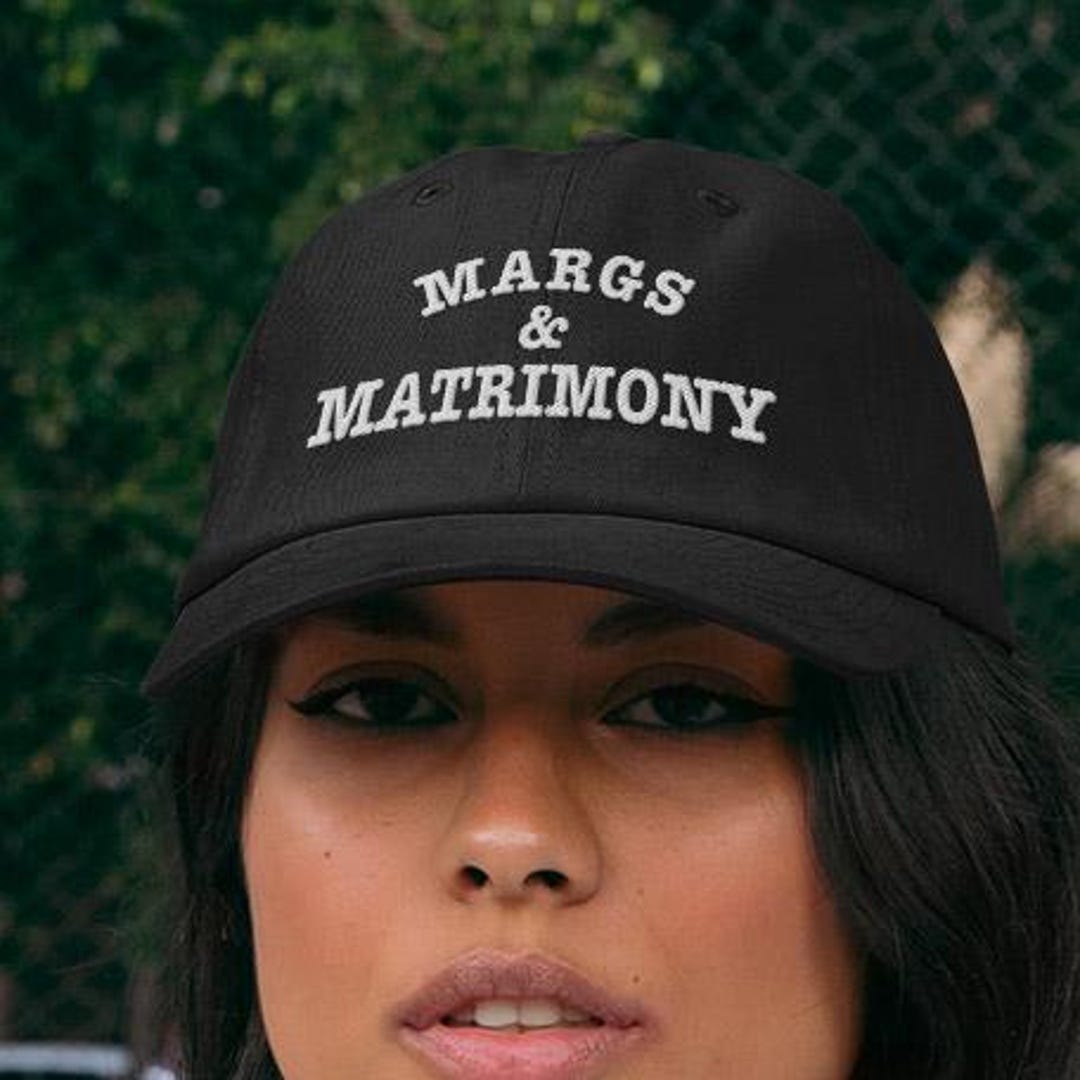Margs and Matrimony Embroidered Dad Hat, Cute Bachelorette Women's Dad ...