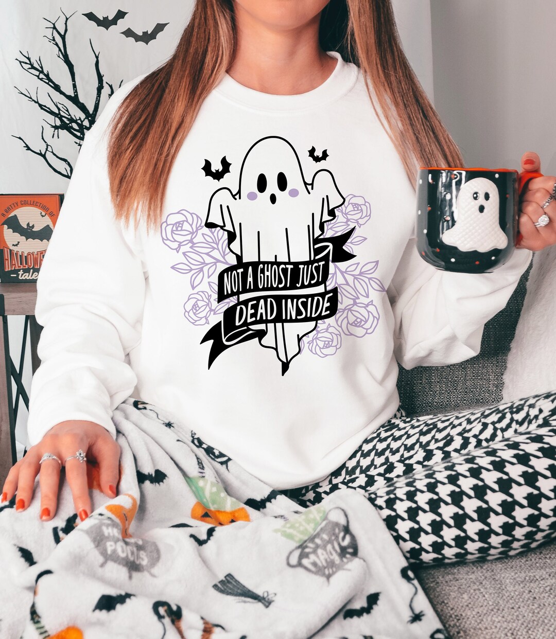 Not A Ghost Just Dead Inside Unisex Crewneck Sweatshirt, Cute Ghost ...
