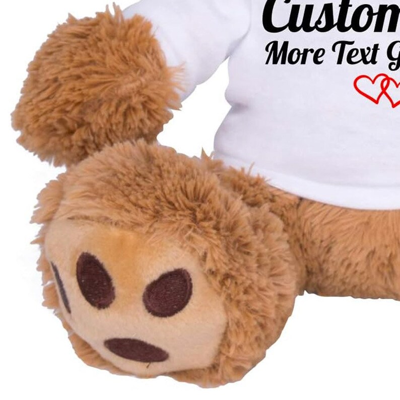 Custom Text Stuffed Bear, Cute Personalized Birthday Anniversary Gift ...