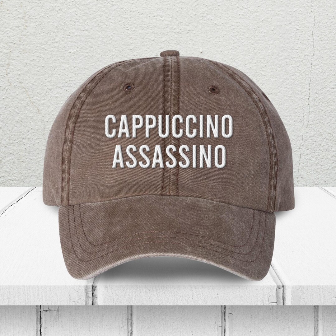Cappuccino Assassino Italian Brainrot Embroidered Pigment Dyed Hat ...