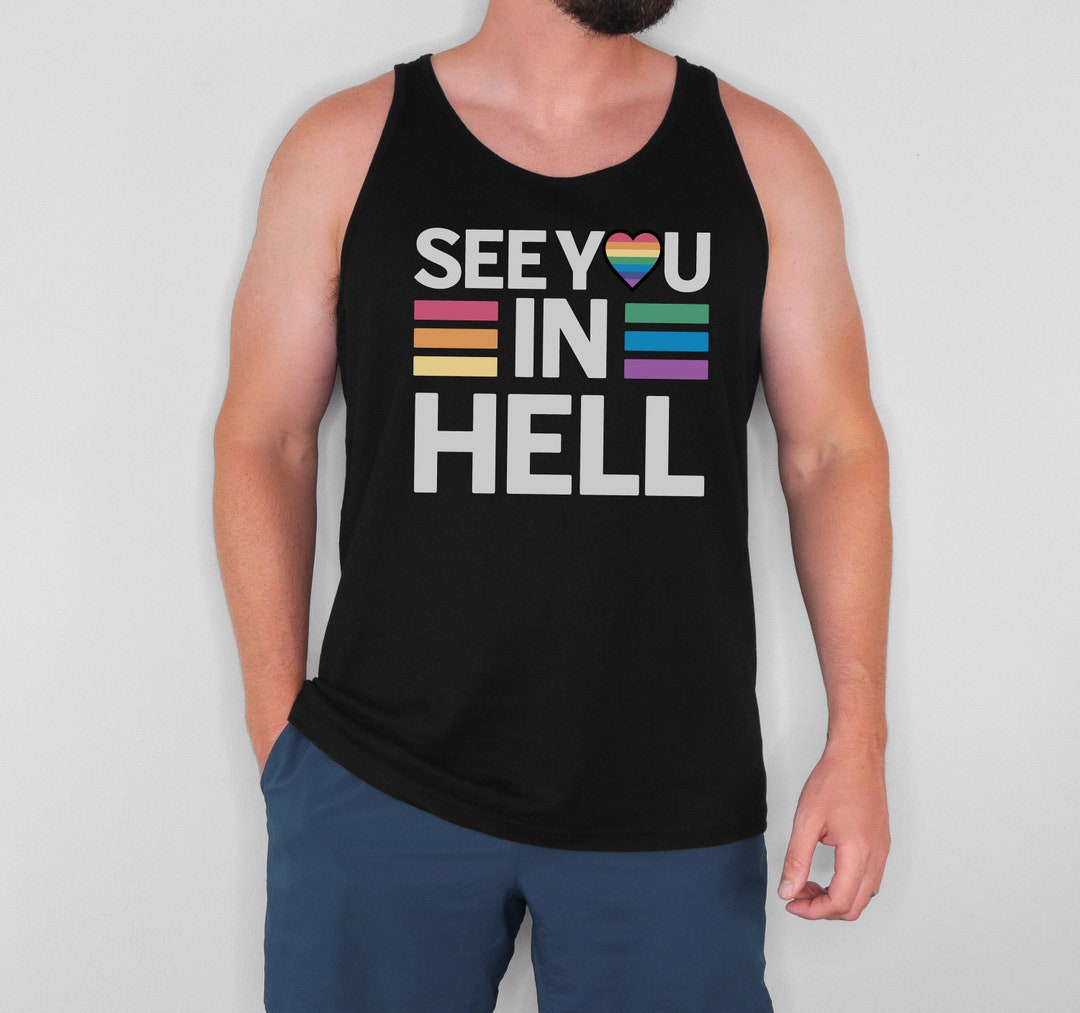 See You in Hello Gay Pride Unisex Tank Top, Men's Gay Pride LGBTQ Tank ...
