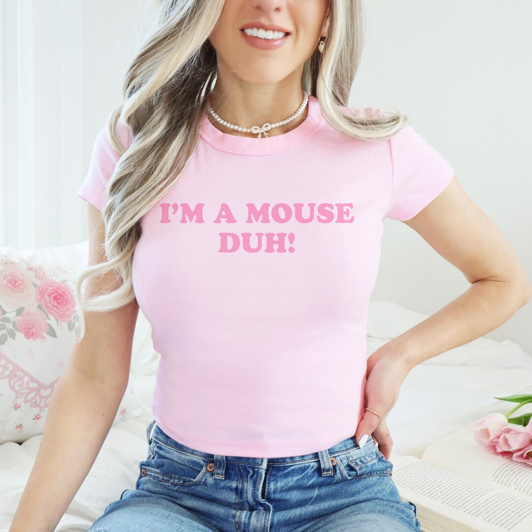 I'm A Mouse Duh Baby Tee, Cute Halloween Baby Fit Shirt, Baby Crop Tee ...