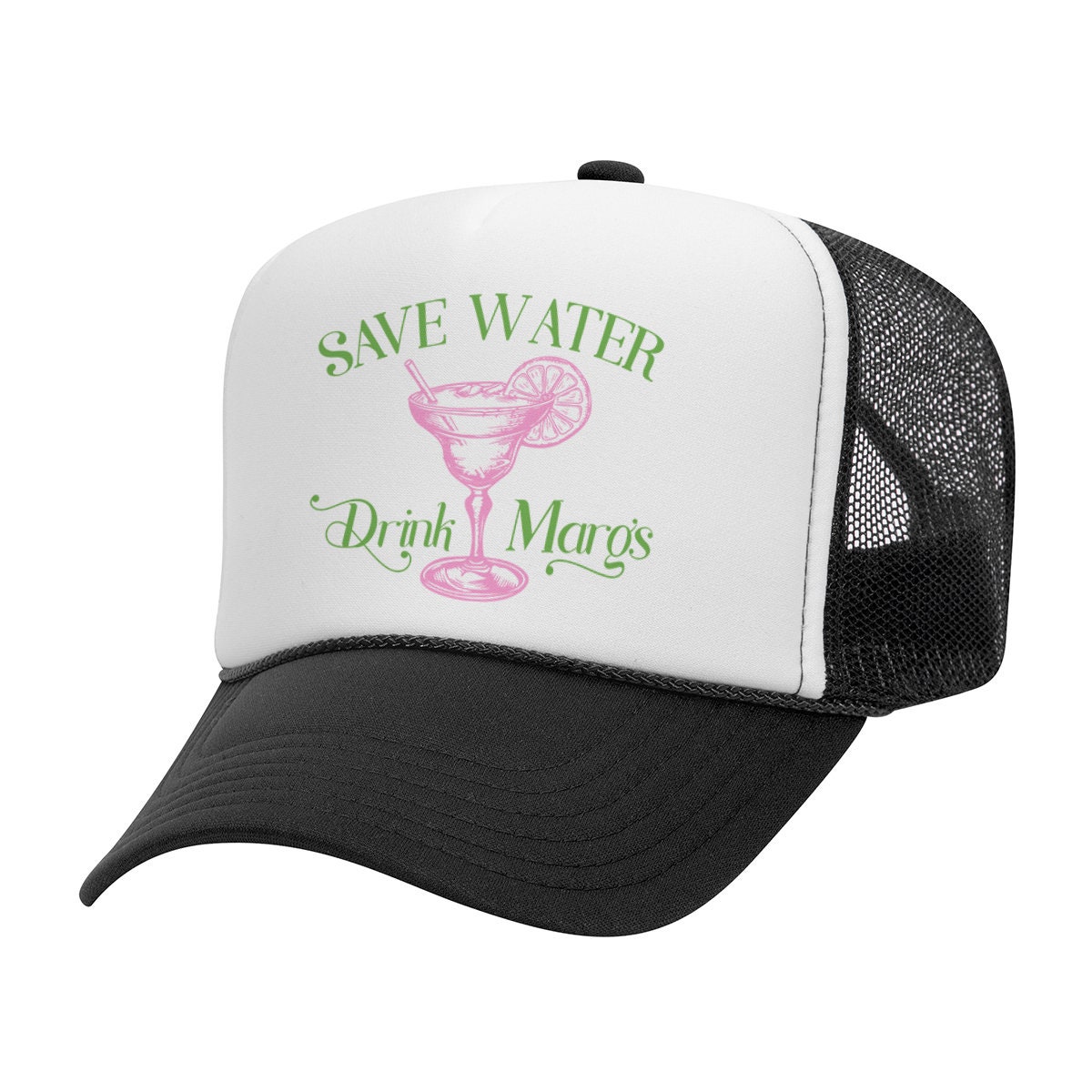 Save Water Drink Margs Trucker Cap, Cute Women's Trucker Hat Margarita ...