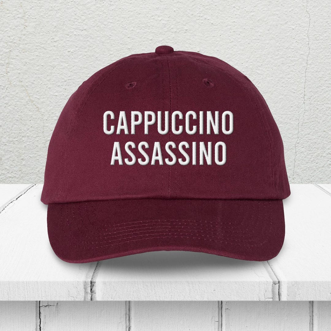 Cappuccino Assassino Italian Brainrot Embroidered Dad Hat, Funny Meme ...