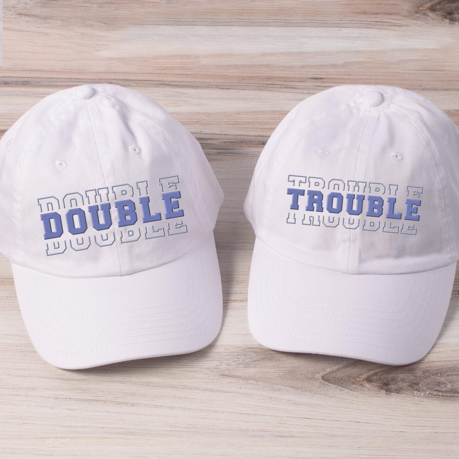 Double Trouble Duo Matching Embroidered Dad Hats | Coordinating Best ...