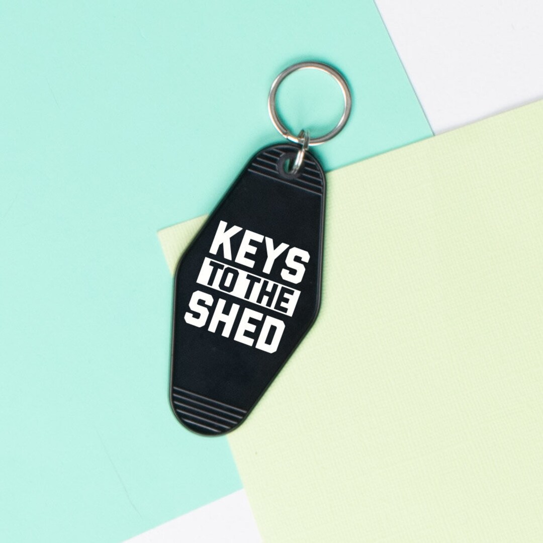 Keys to the Shed Motel Keychain, Cute Retro Style Keychain Gift ...
