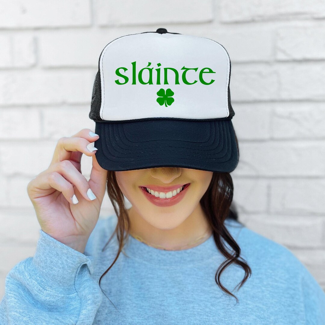 Slainte Shamrock Trucker Cap, Cute Women's St. Patrick's Day Trucker ...