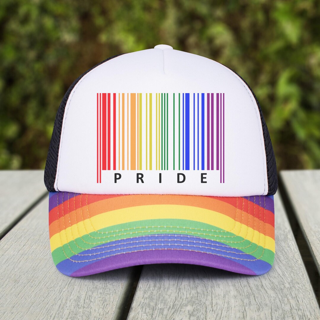 Barcode Pride Rainbow Trucker Cap, Gay Rainbow LGBTQ Trucker Hat, Pride ...
