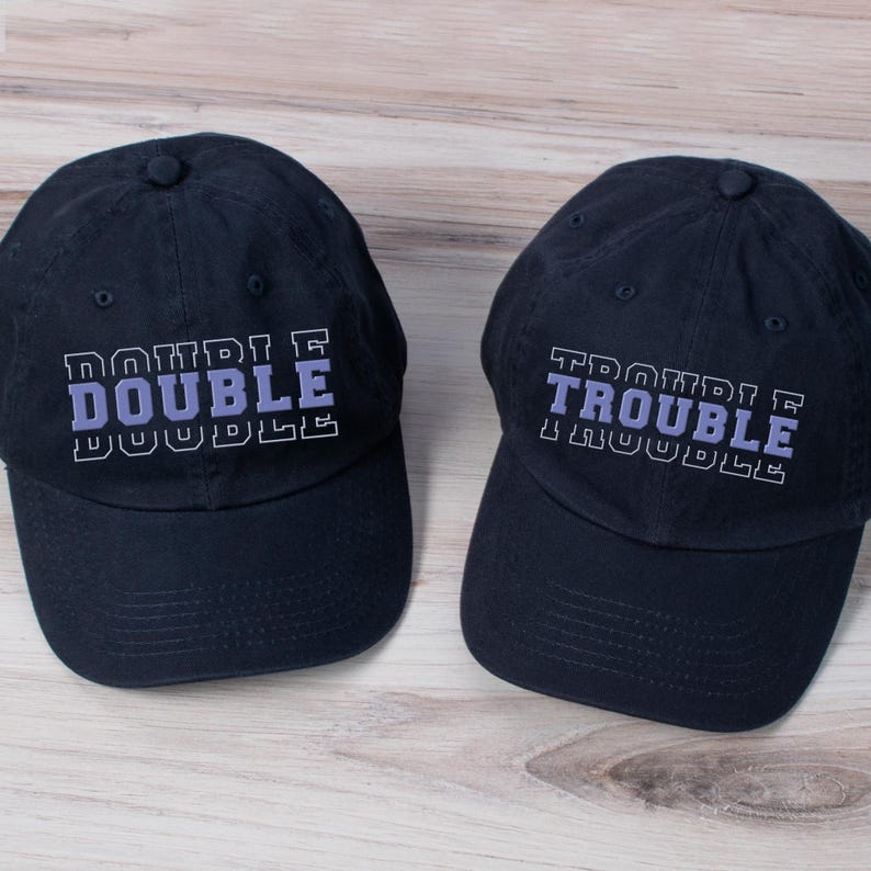 Double Trouble Duo Matching Embroidered Dad Hats | Coordinating Best ...