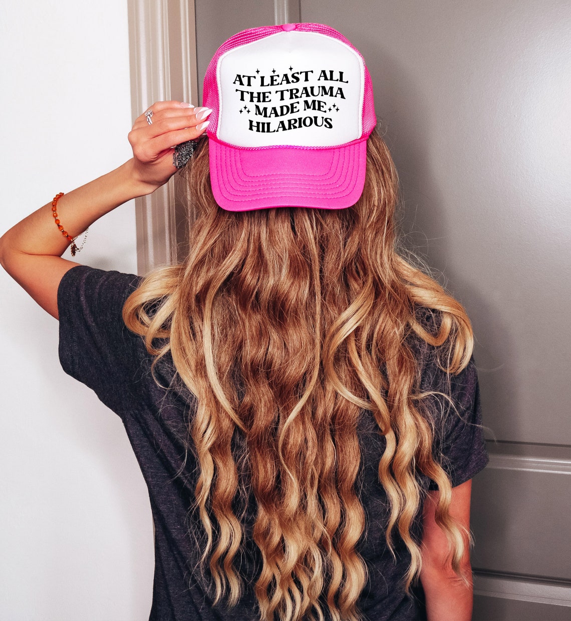 Trauma Made Me Hilarious Trucker Cap, Cute Women's Trucker Hat, Cute ...