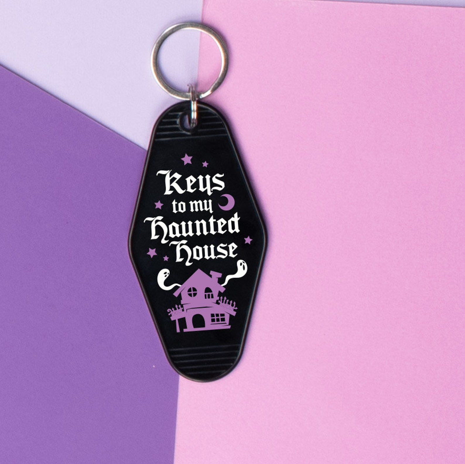 Keys to My Haunted House Motel Keychain, Cute Retro Style Keychain Gift ...