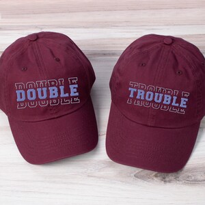 Double Trouble Duo Matching Embroidered Dad Hats | Coordinating Best ...