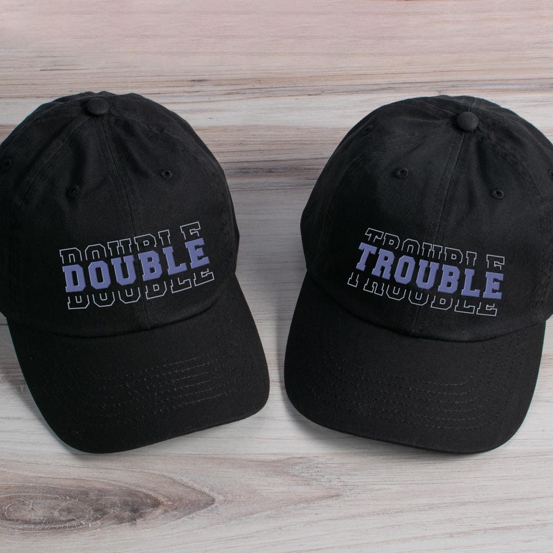 Double Trouble Duo Matching Embroidered Dad Hats | Coordinating Best ...