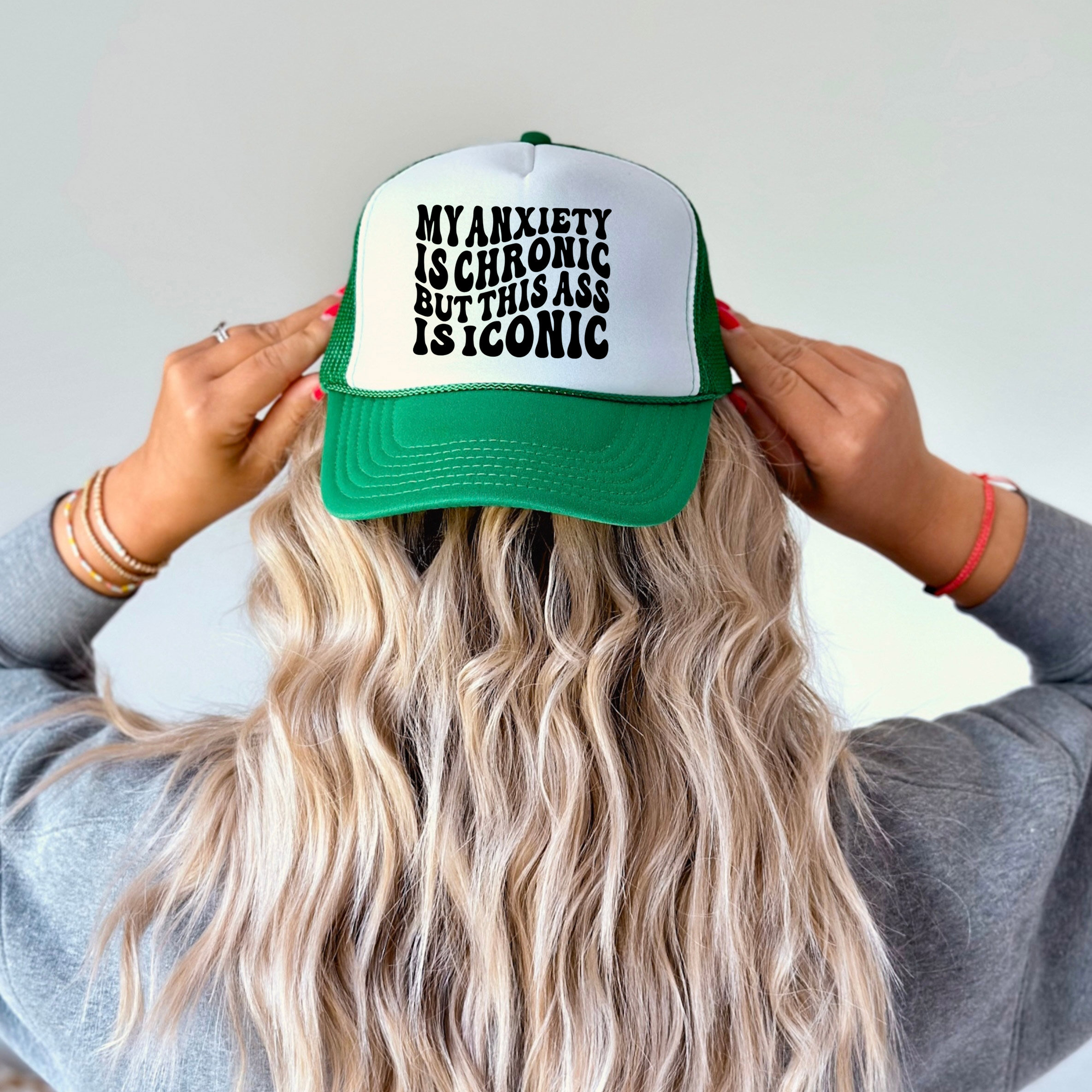 Anxiety Chronic Ass Iconic Trucker Cap, Cute Women's Trucker Hat ...