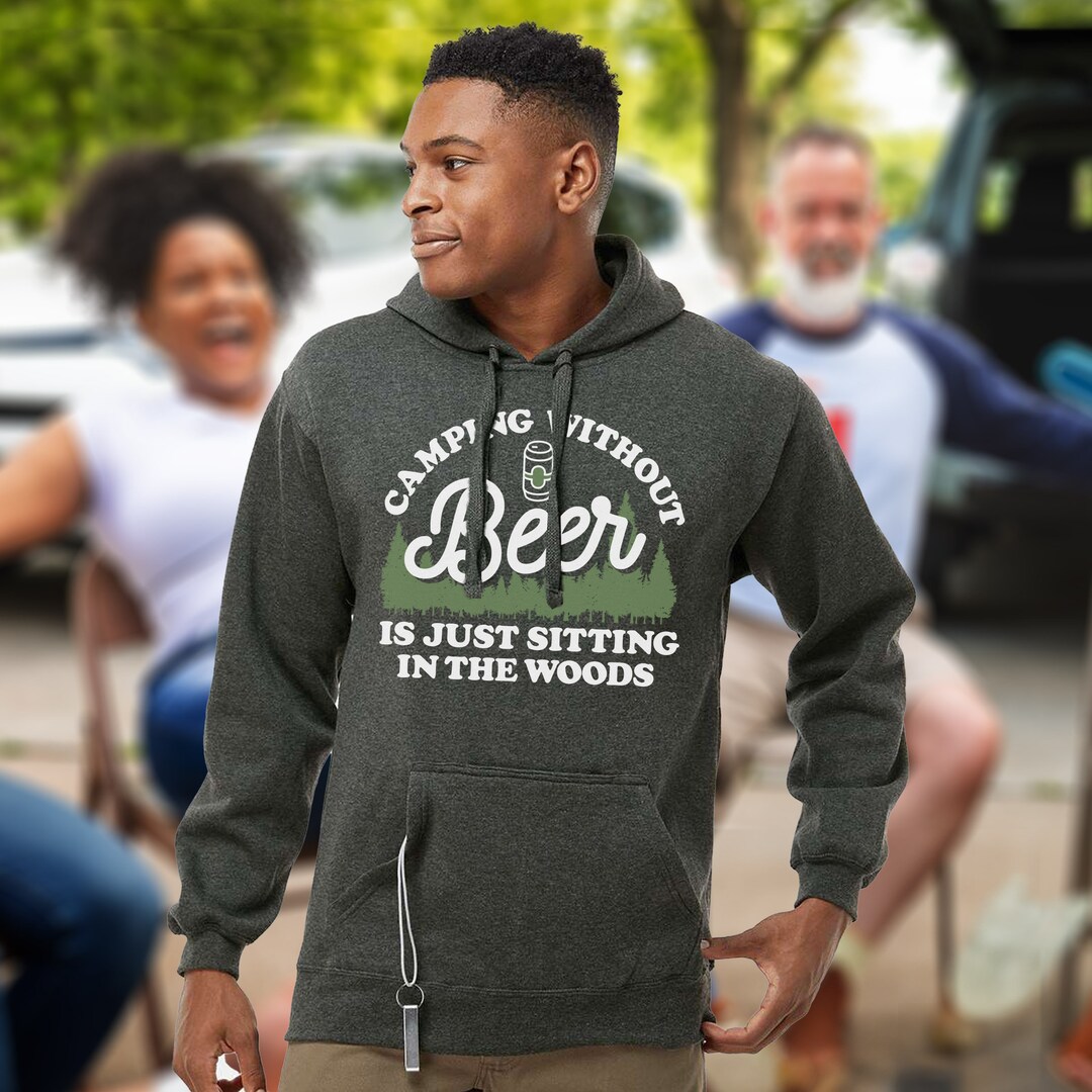 Camping Without Beer Tailgate Hoodie, Drink Holder Hoodie, Bottle ...