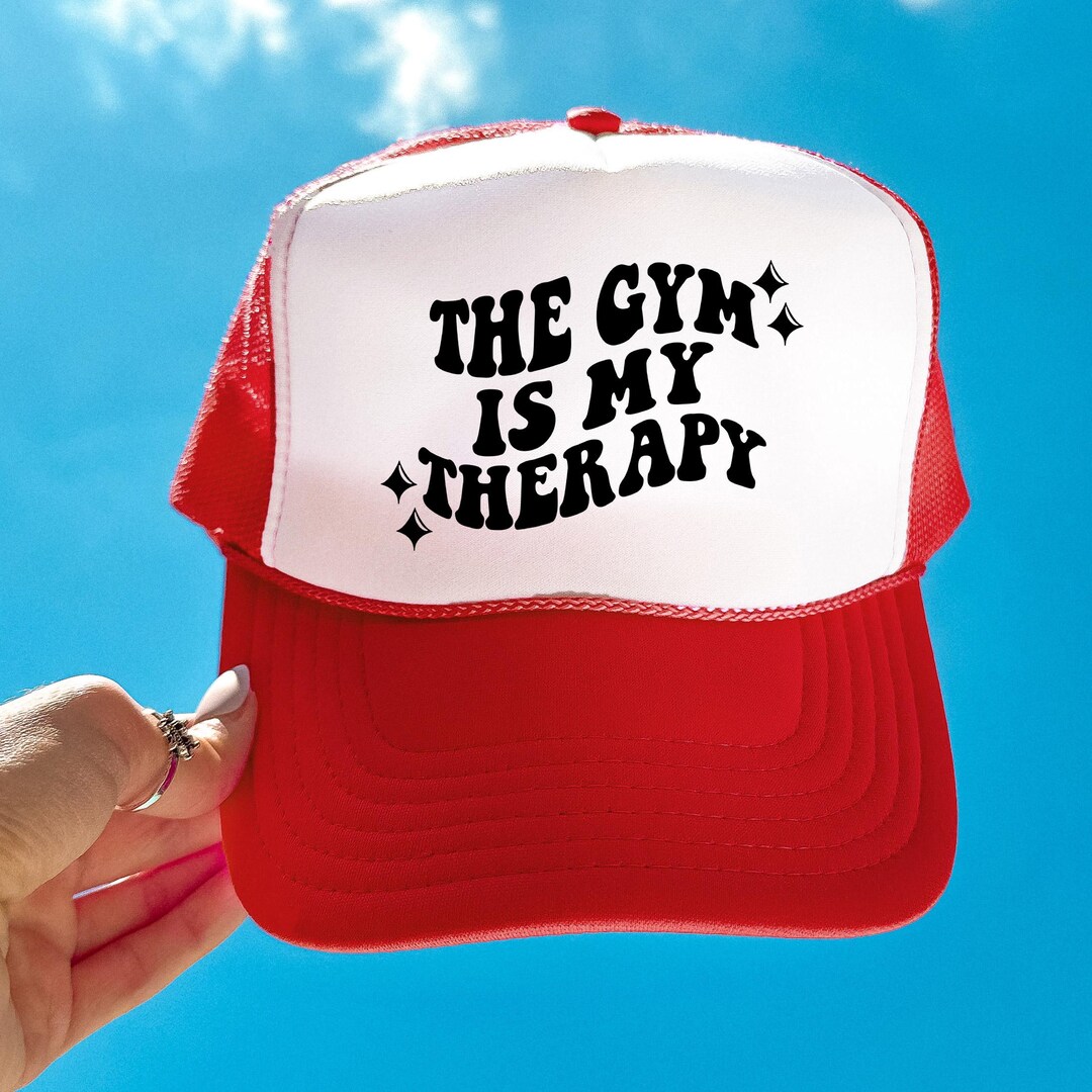 Gym is My Therapy Trucker Cap, Cute Women's Trucker Hat, Trendy Workout ...