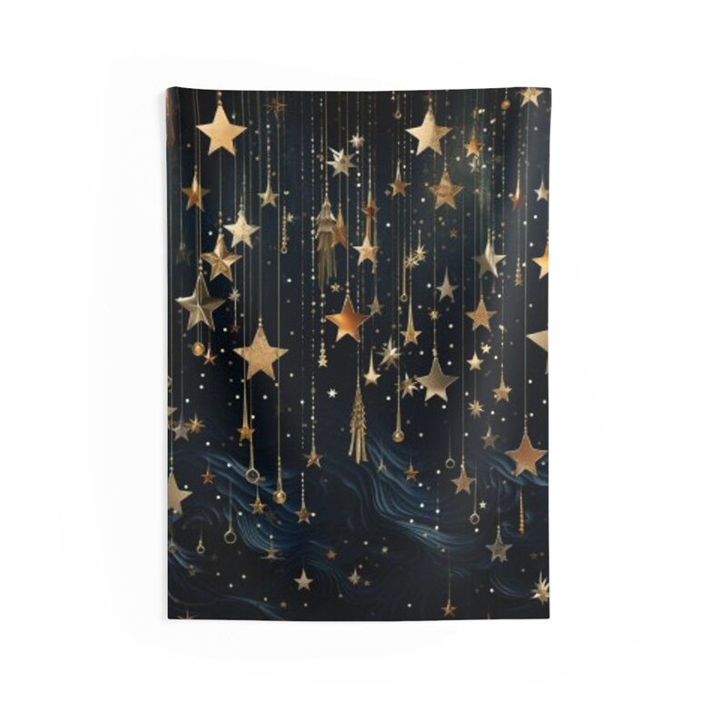 Golden Stars Indoor Wall Tapestries - Etsy