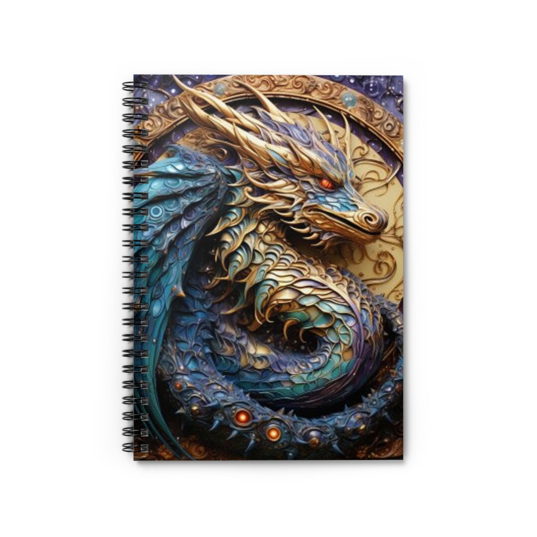 Aqua Dragon Guardian Spiral Notebook - Ruled Line - Etsy