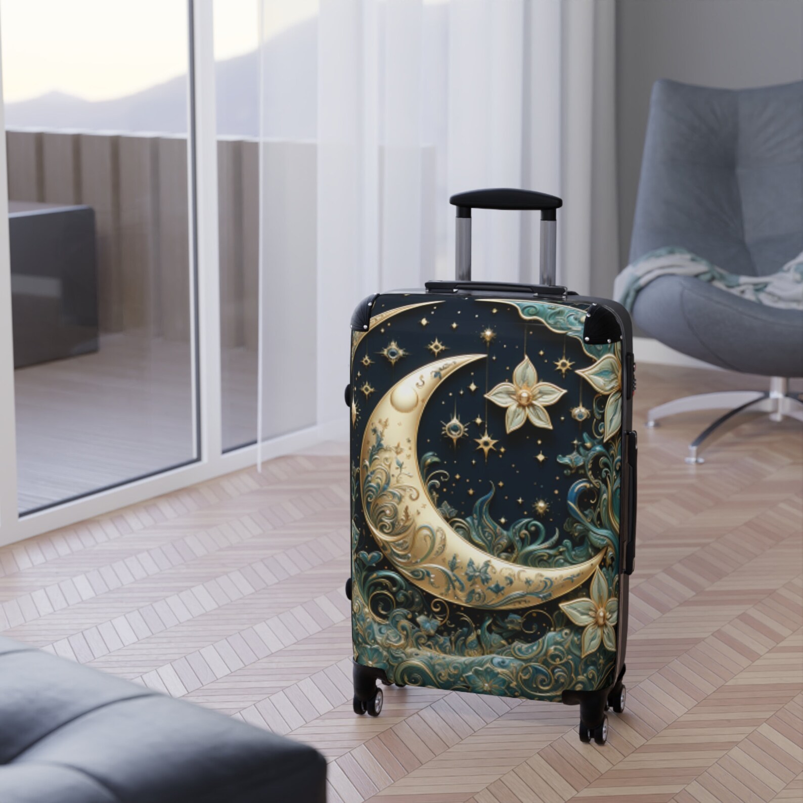 Gold Crescent Moon Suitcase - Etsy