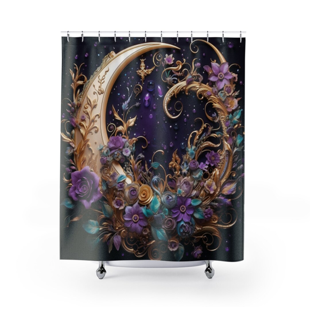 Golden Crescent Moon Shower Curtains - Etsy