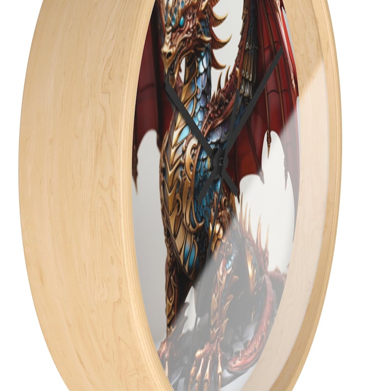 Dragon Wall Clock Dragon Guardian Clock Red Dragon Wall Clock Blue ...