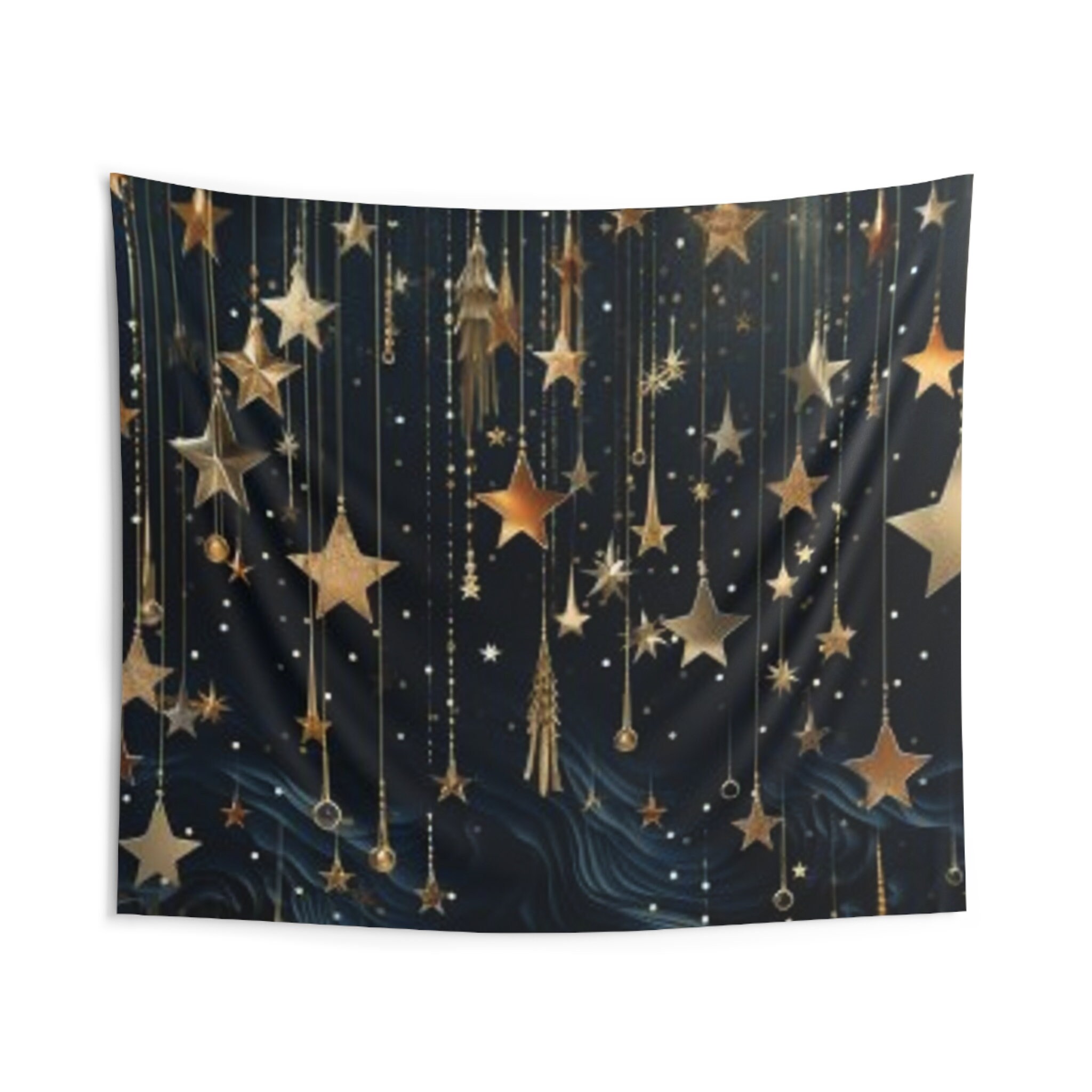 Golden Stars Indoor Wall Tapestries - Etsy