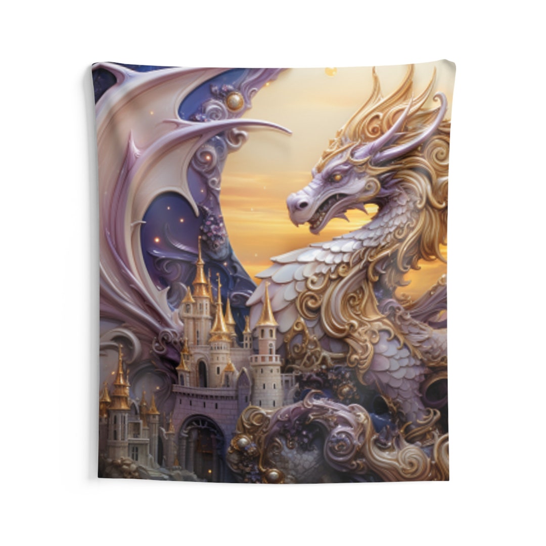 Pearlescent Dragon Indoor Wall Tapestries - Etsy