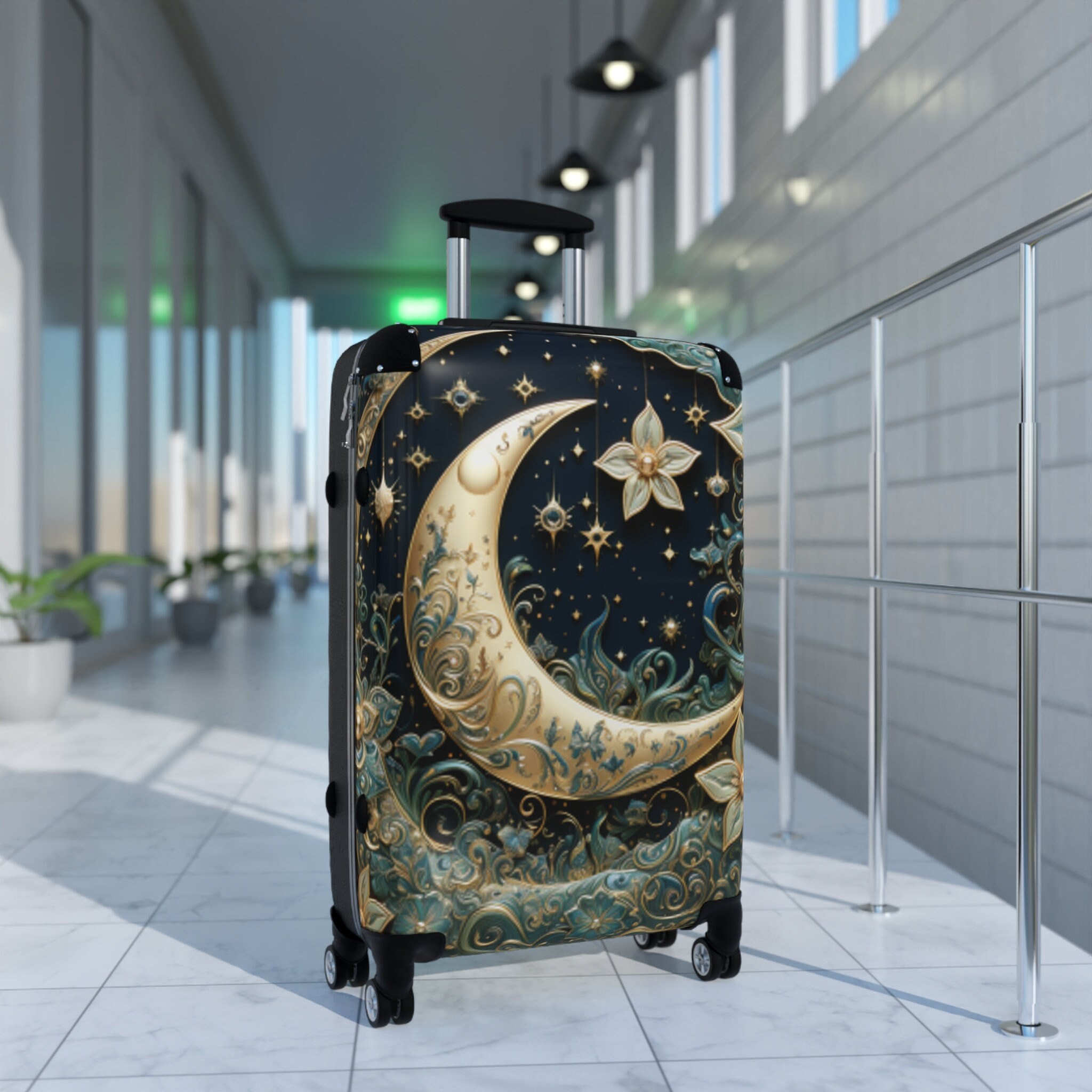 Gold Crescent Moon Suitcase - Etsy