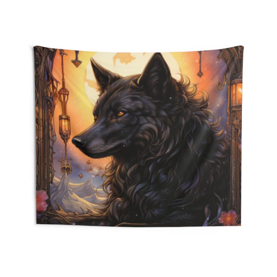 Majestic Onyx Guardian Indoor Wall Tapestries - Etsy