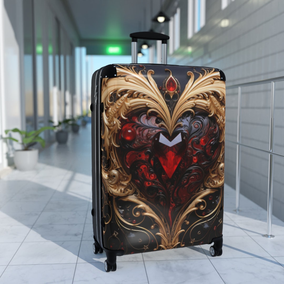 Royal Red Cosmic Heart Suitcase - Etsy