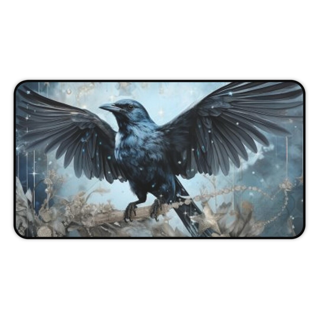 Blue Celestial Raven Desk Mat - Etsy