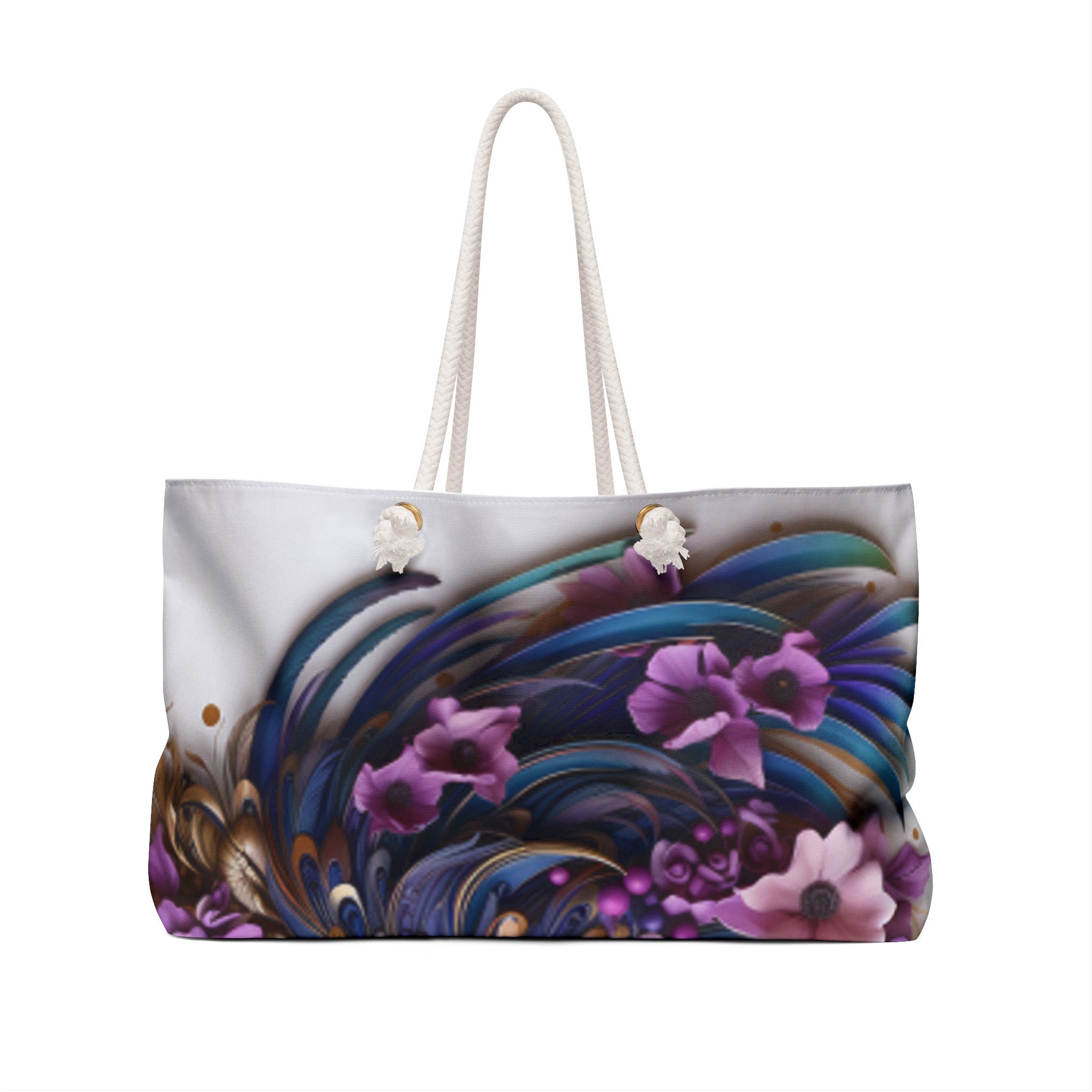 Peacock Weekender Bag Purple Peacock Bag Peacock Overnight Bag - Etsy