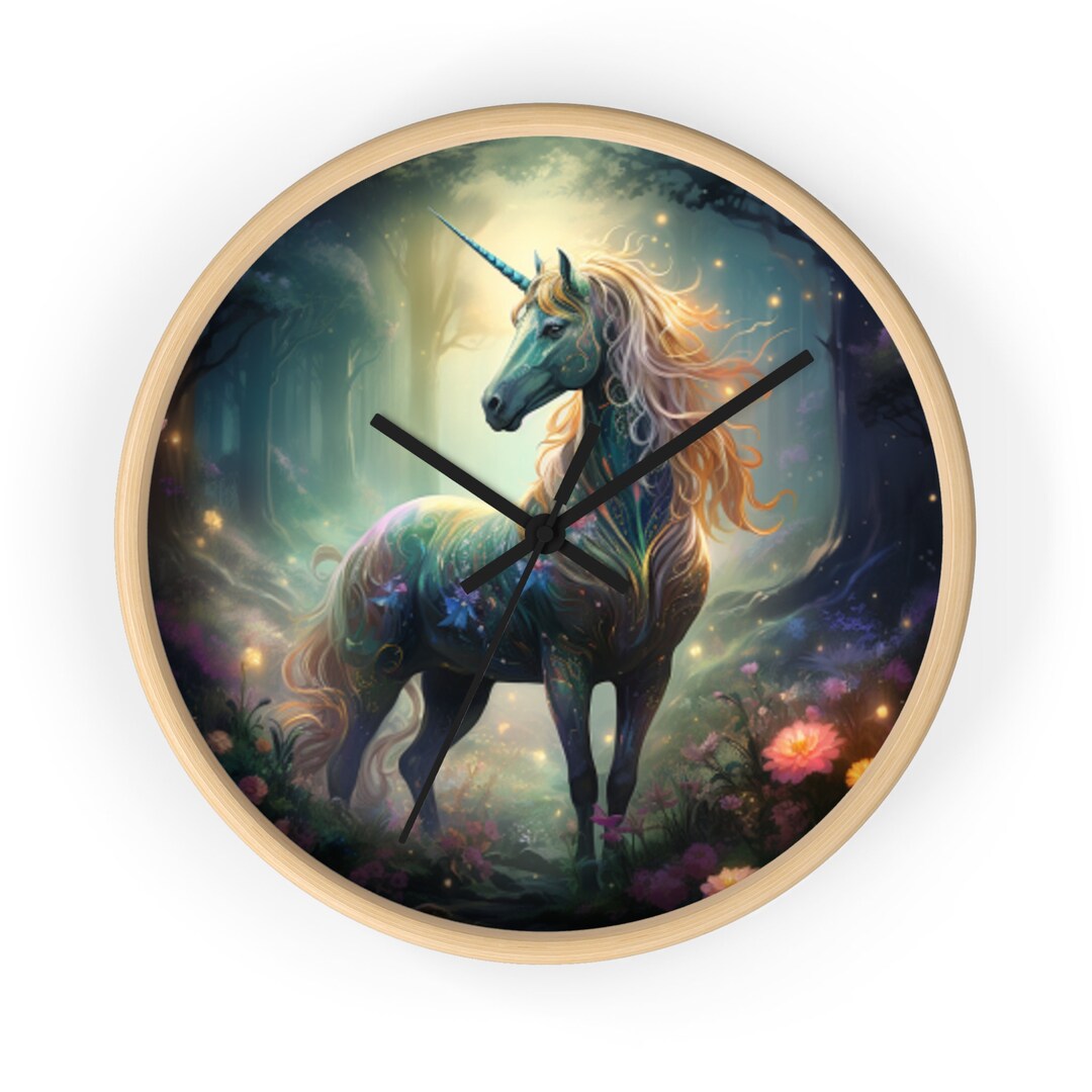Unicorn Clock Green Unicorn Wall Clock Mystical Unicorn Clock Pink Unicorn Wall Clock - Etsy