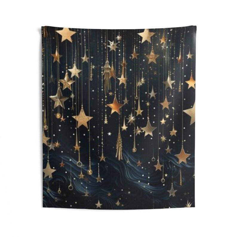 Golden Stars Indoor Wall Tapestries - Etsy