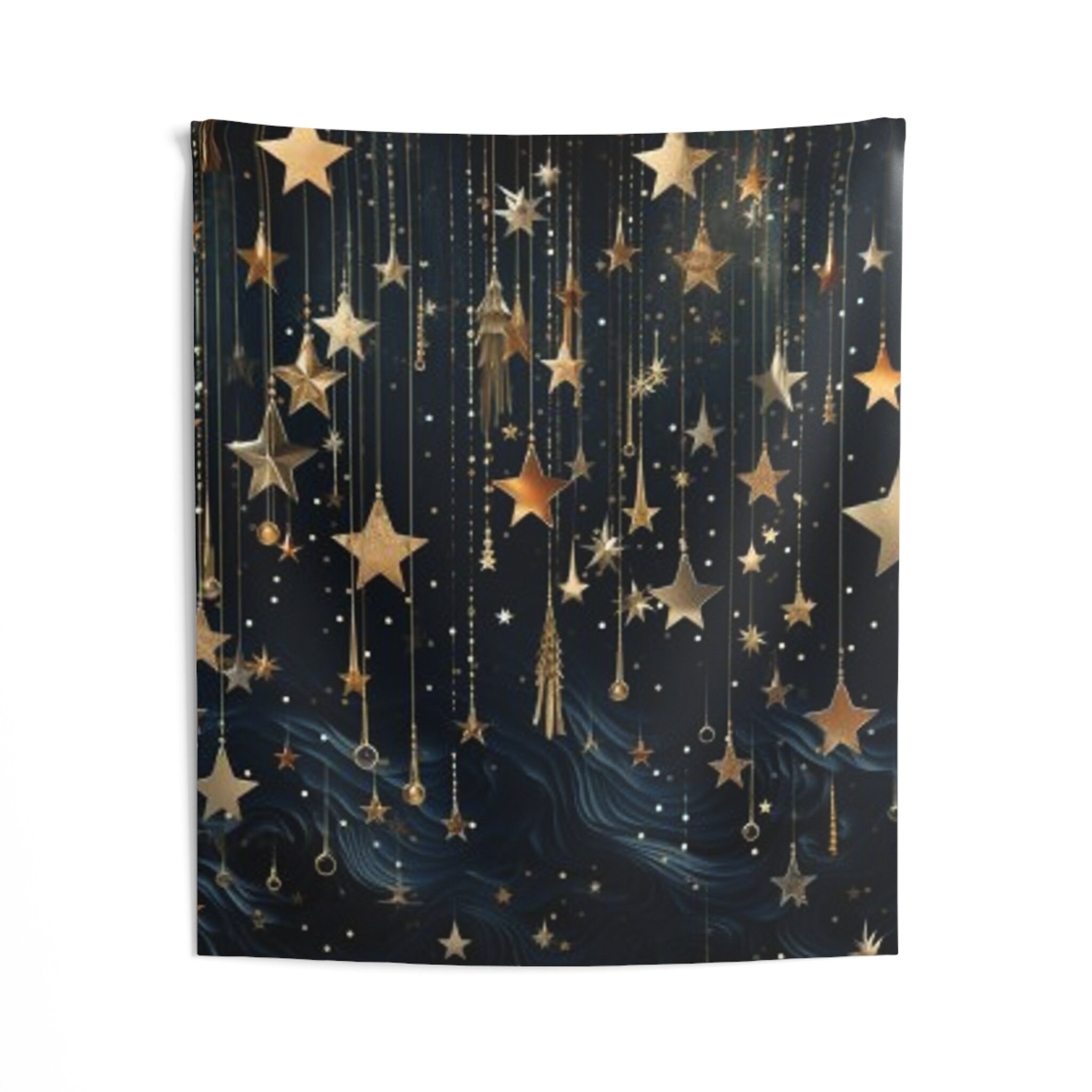 Golden Stars Indoor Wall Tapestries - Etsy