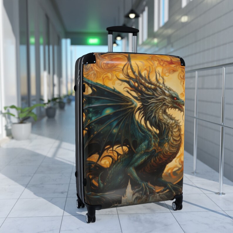 Green Fire Dragon Suitcase - Etsy