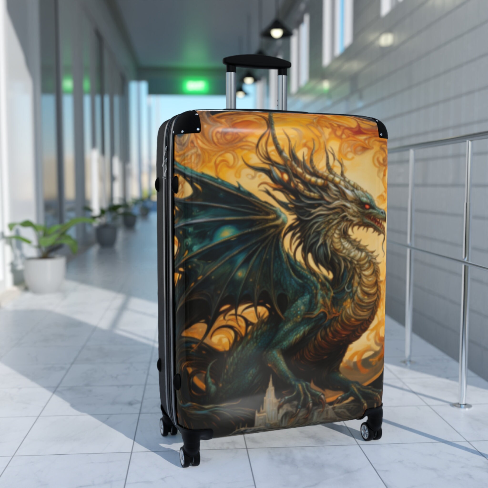 Green Fire Dragon Suitcase - Etsy