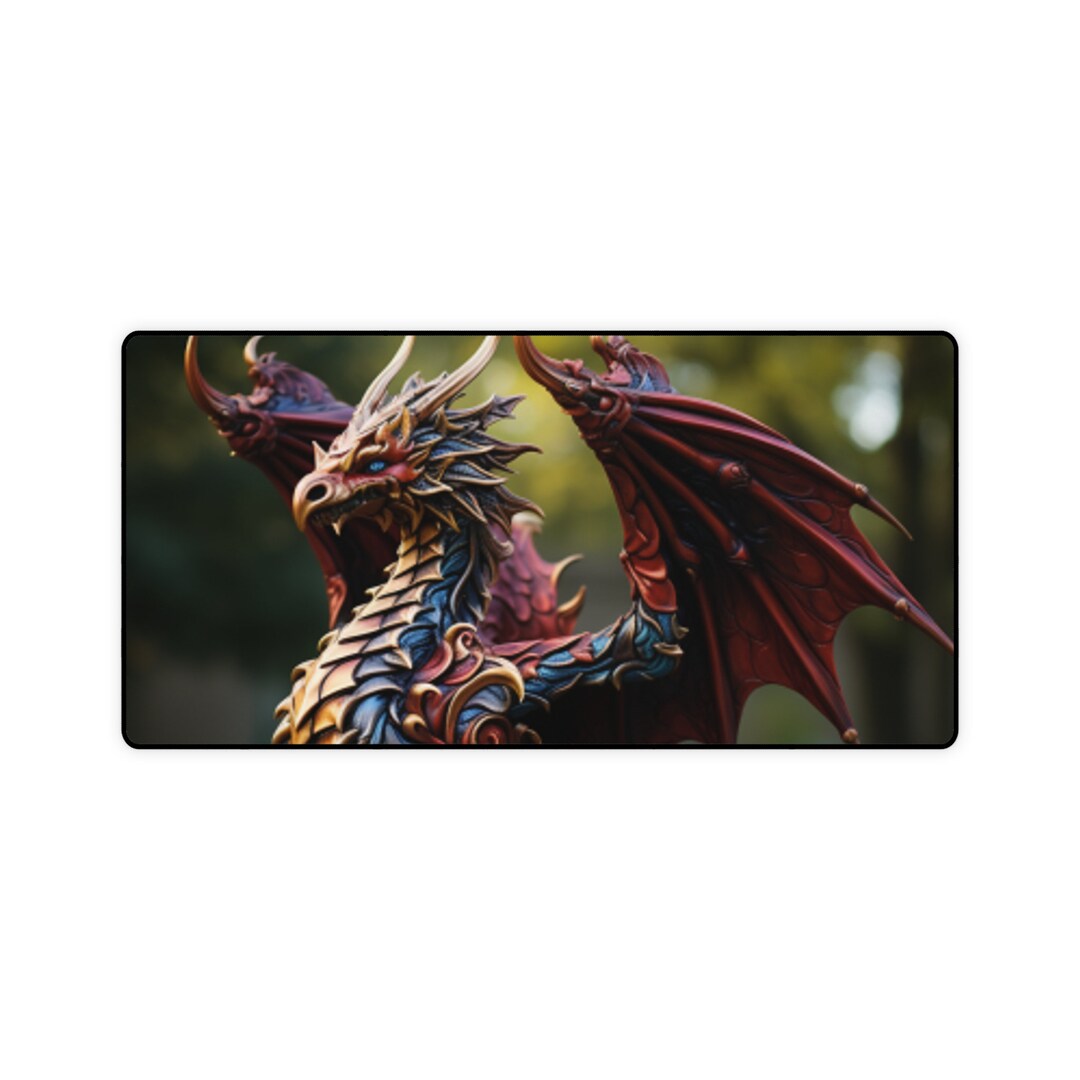 Dragon Desk Mat Green Desk Mat Dragon Mat Green Dragon Desk Mat - Etsy